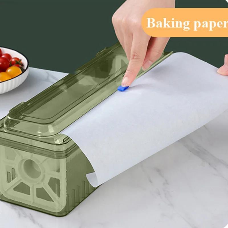 Food-Safe Cling Film Cutter Box - Large Roll Compatible Kitchen Plasti ...