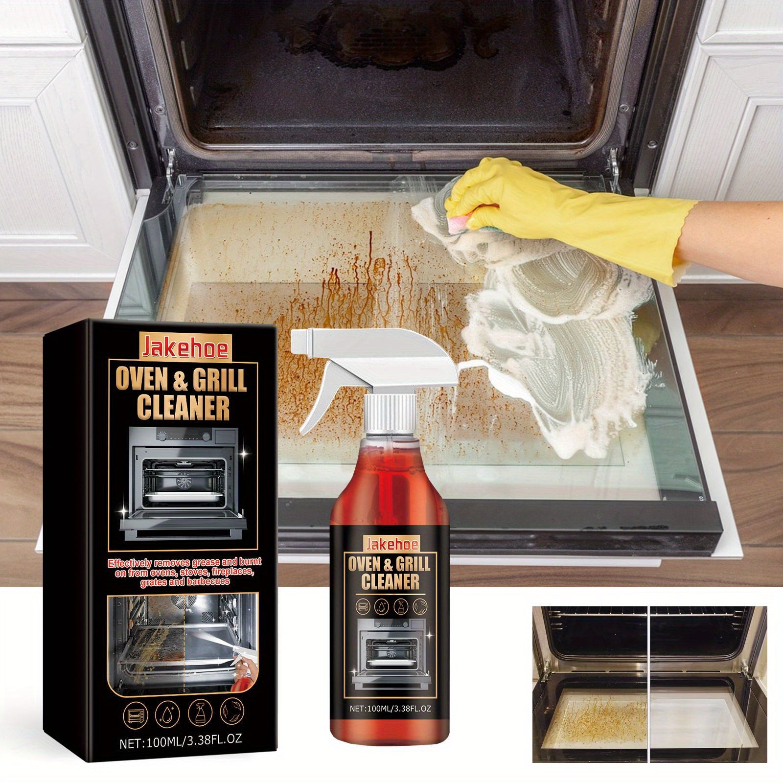 3.38oz Stovetop Oven Foam Cleaner - Grill Stain Remover, Deodorizer, a ...