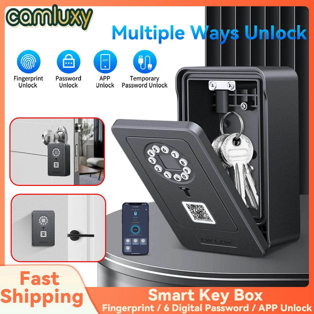 Camluxy Smart Key Box with Fingerprint & Digital Password – Secure Loc ...