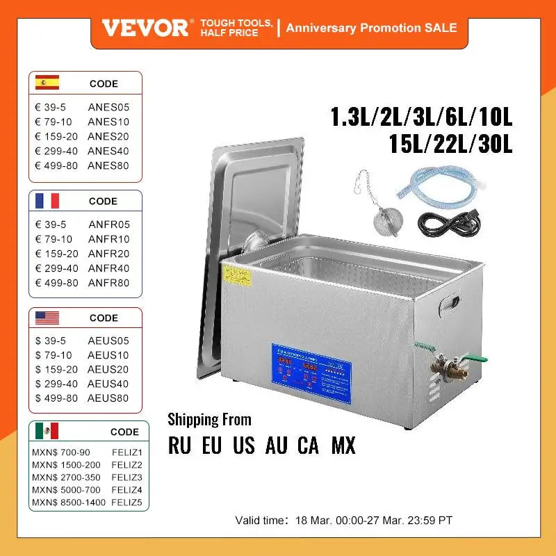 VEVOR Ultrasonic Cleaner - Portable Washing Machine for Home Appliance ...