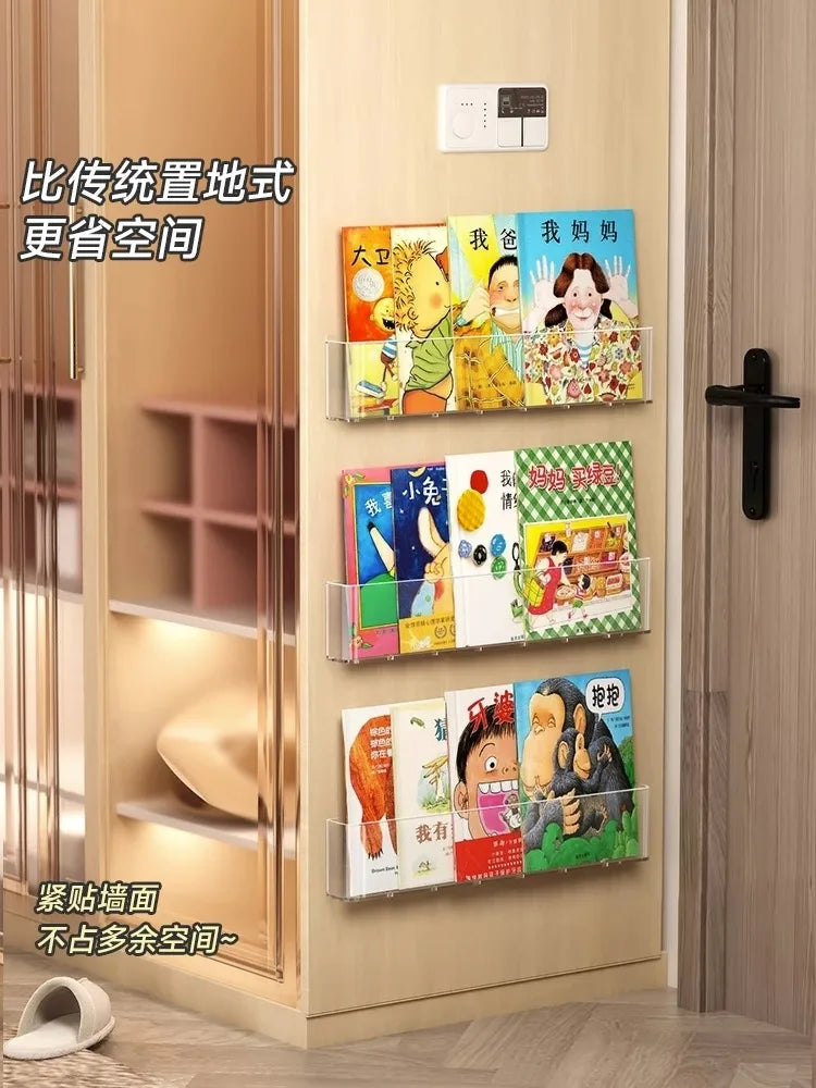 Acrylic Picture Book Display Stand – Wall Hanging Bookshelf for Childr ...