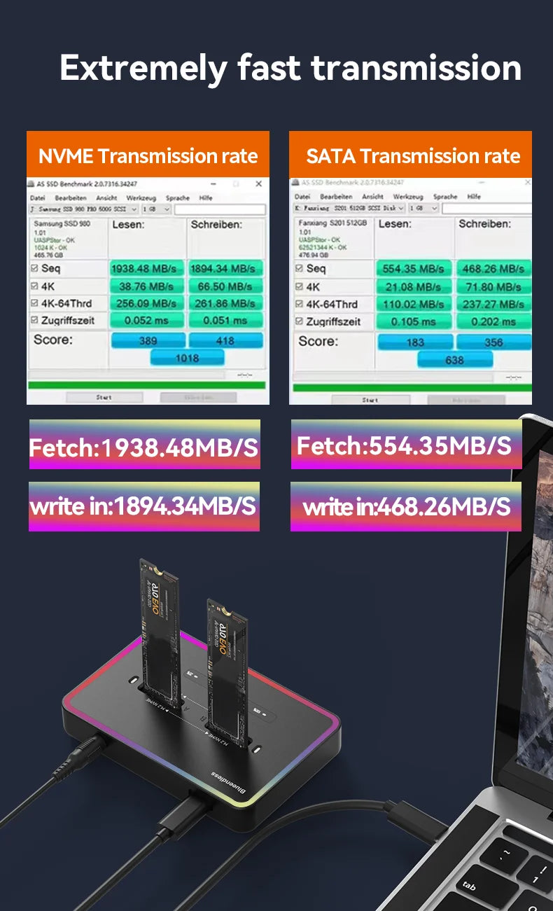 Blueendless M.2 SSD Dual Protocol Docking Station – 2-Bay PCIe NVMe En – CongoBasinGroup.com
