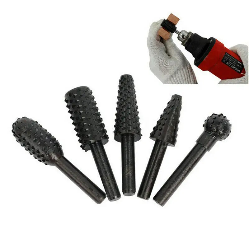 Woodworking Drill Bit Set - 1/4'' 5PCS Cutting Tools for Wood Carving ...