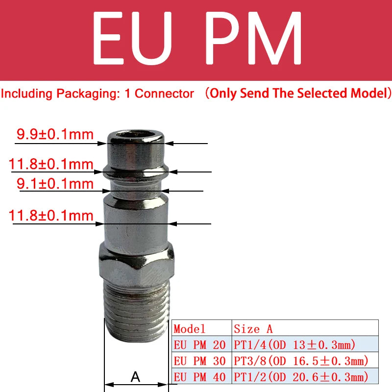 EU Pneumatic Connector Rapidities - Air Hose Fittings Coupling for Com ...