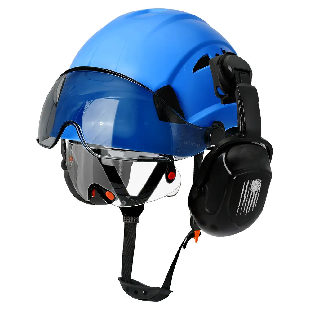 CE Certified Construction Safety Helmet with Built-In Visor, Goggles ...