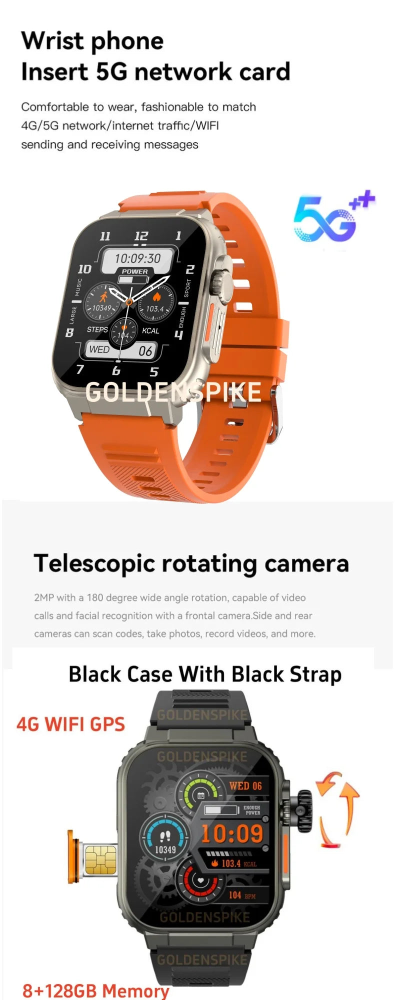 Microwear Ultra Ai3 Smartwatch – 5G, 180° Rotating Camera, Google Play – CongoBasinGroup.com