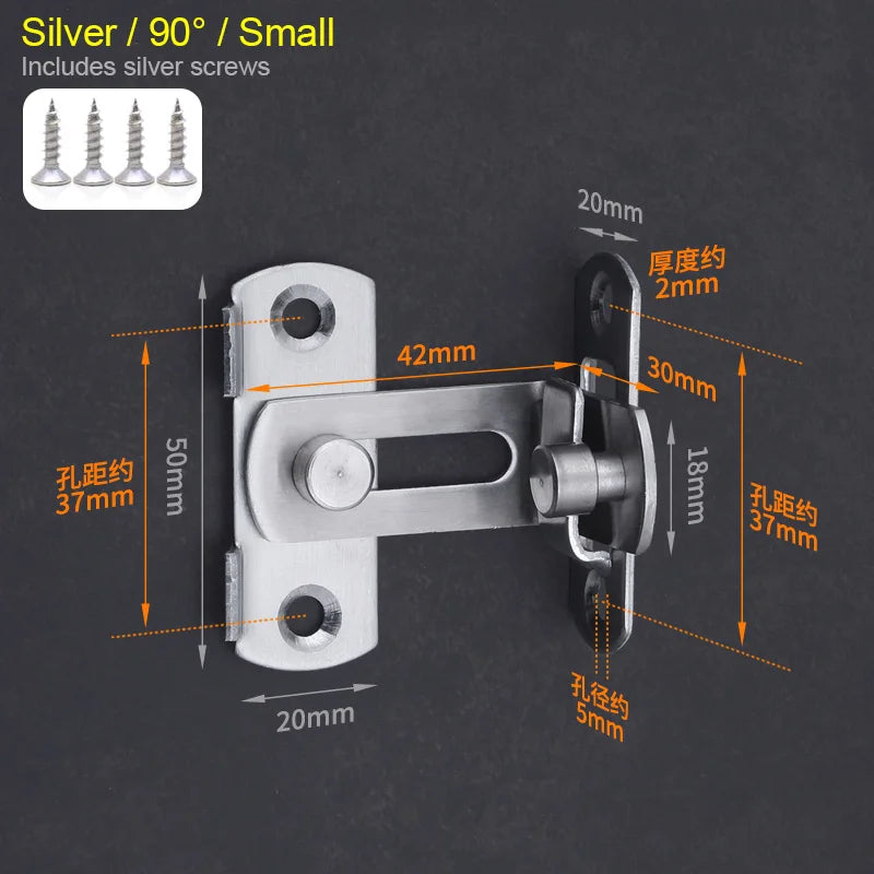 Stainless Steel Toggle Latch: Door Lock Guard Bolt 90 180 Degree Slidi ...