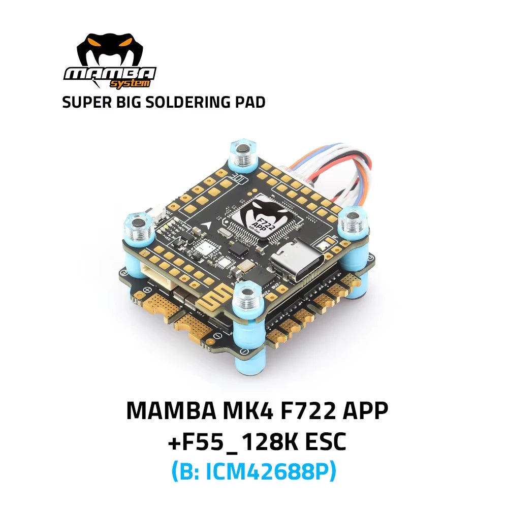 Diatone MAMBA F722 APP MK4 Flight Controller Stack — F7 4-in-1 BLHeli3 ...