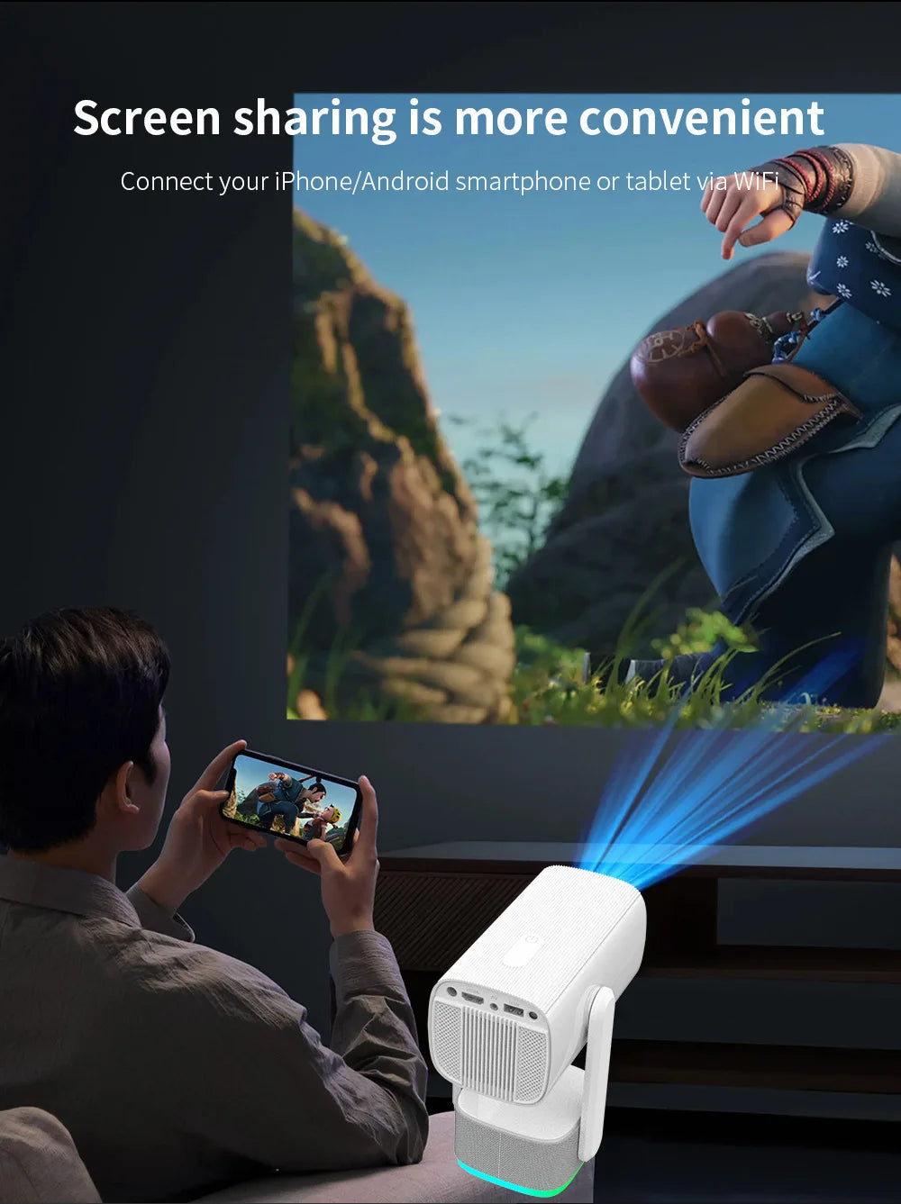 Salange K2 4K Smart Projector - Android 11, Built-in Battery, Bluetoot ...