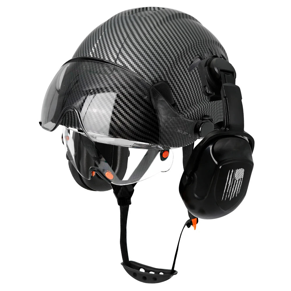 CE Certified Construction Safety Helmet with Built-In Visor, Goggles ...