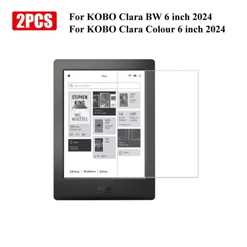 2PCS Tempered Glass Screen Protector for Kobo Libra 2, Clara Colour, C ...