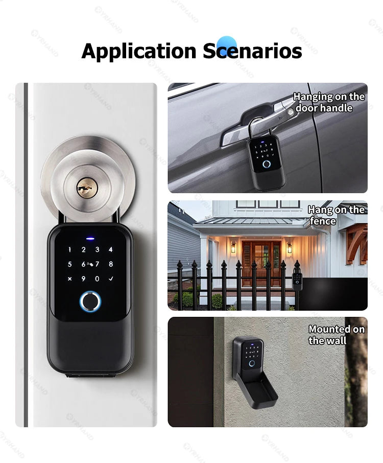YRHAND TTlock Smart Fingerprint Lock Box – Digital Password, IC Card ...