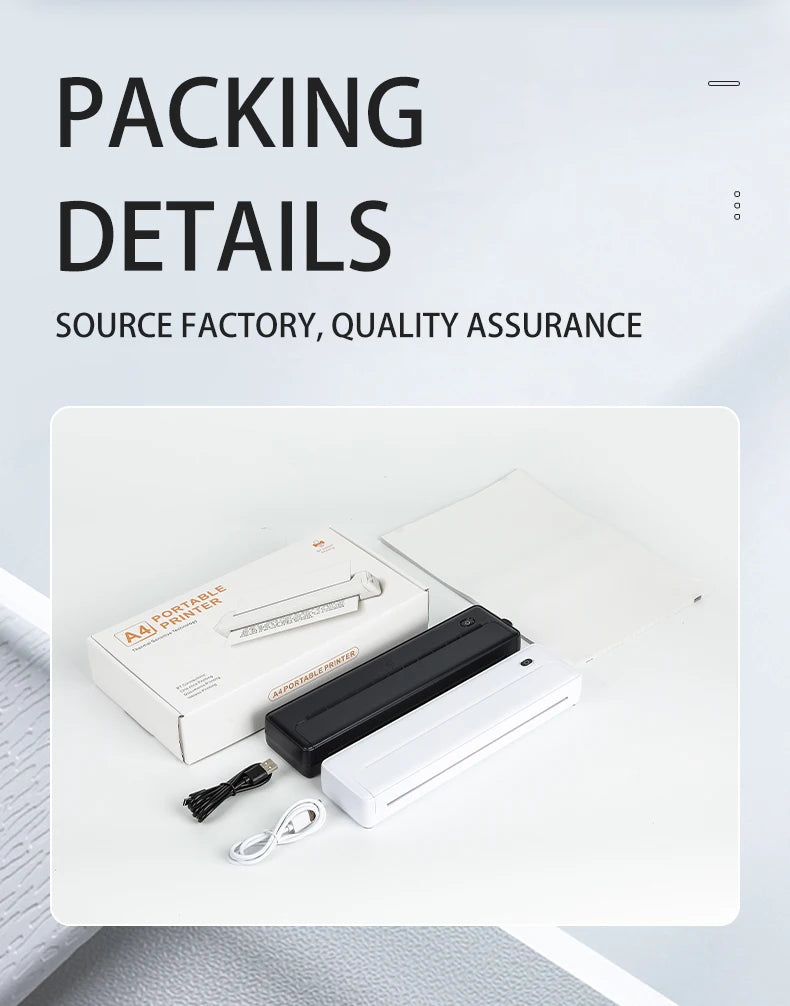 A4 Portable Thermal Printer - Lightweight & Compact Wireless Mobile Pr ...