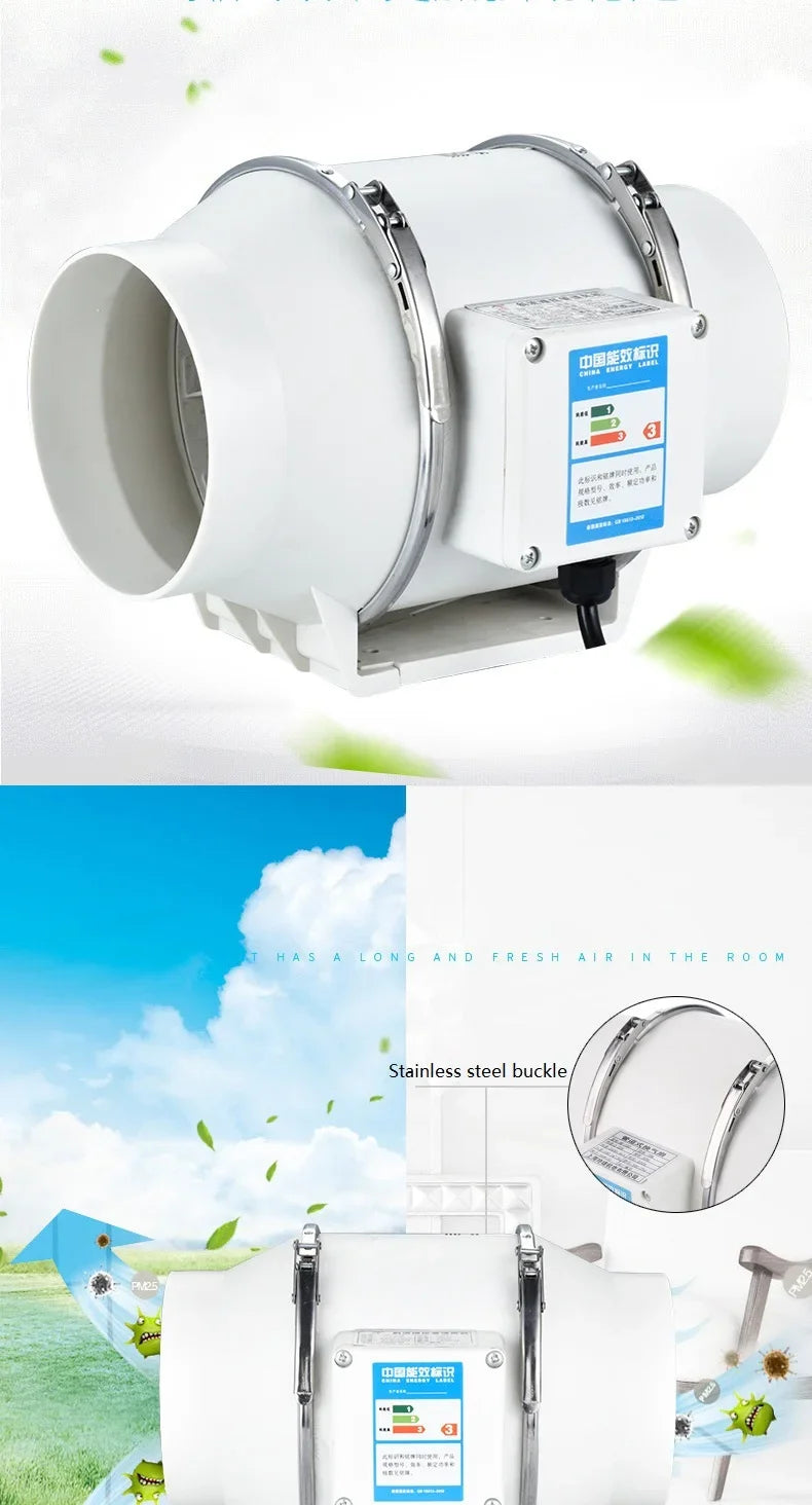 Silent Inline Exhaust Fan | 4/5/6 Inch Bathroom, Kitchen, Toilet Venti ...