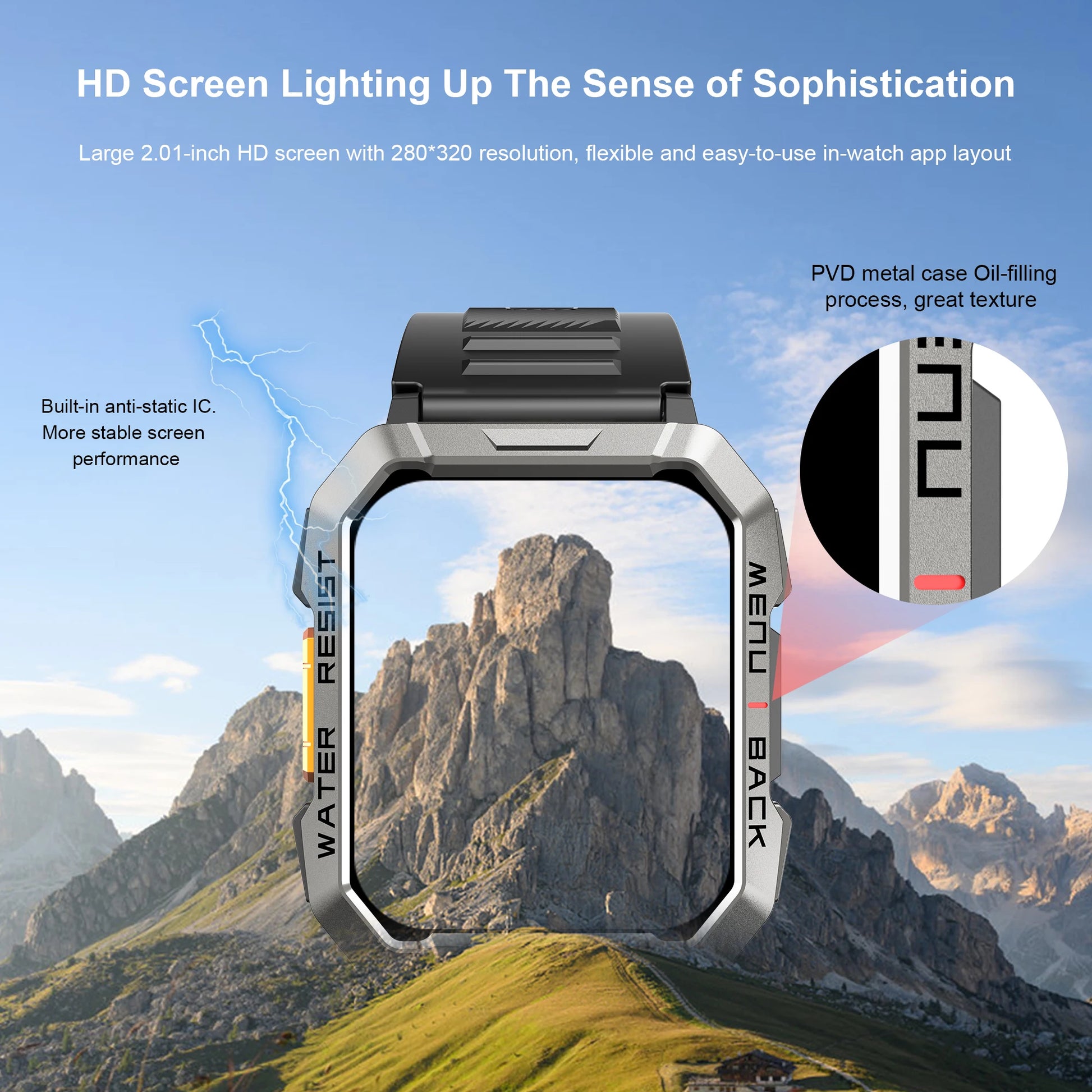 Blackview W60 2024 Smartwatch - 2.01'' HD Display, Rugged Outdoor Watc ...