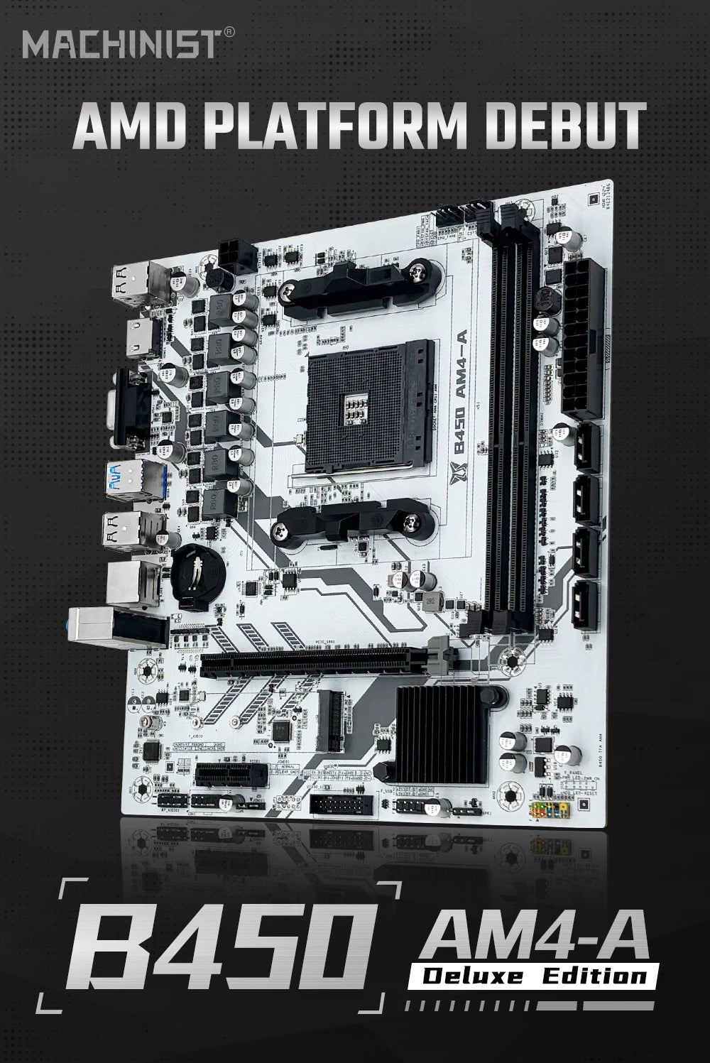MACHINIST B450 Motherboard - AMD AM4 Mainboard with Dual-Channel DDR4 ...
