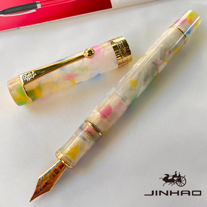 Jinhao 100 Celluloid Fountain Pen – Classic Style Fine Nib with Refill ...