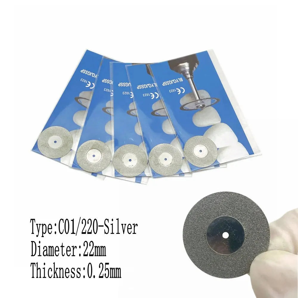 Dental Ultra-Thin Double Sided Sand Porcelain Cutting Disc Mandrel - 5 ...