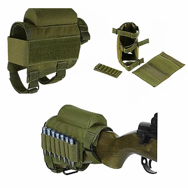 Outdoor Tactical Rifle Cheek Rest Pouch - Camo Nylon Adjustable Butt S ...