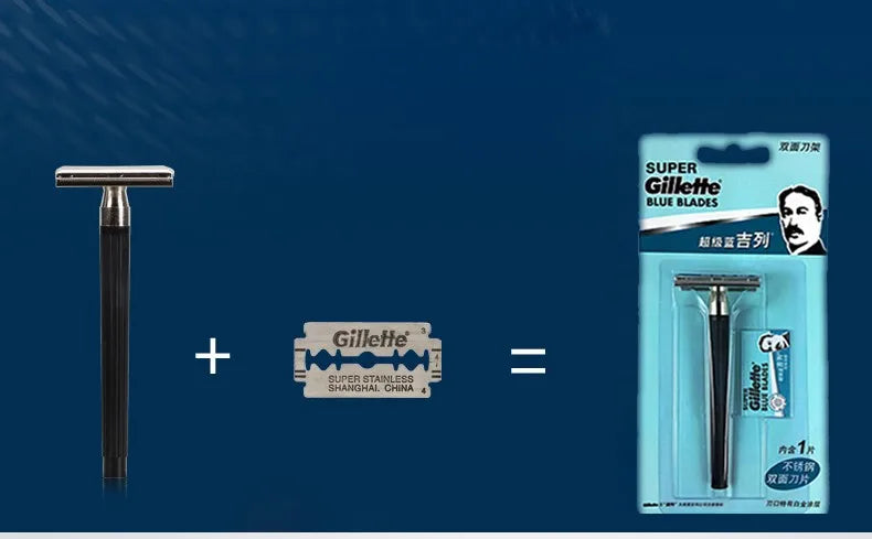 Gillette Super Blue Straight Razor for Men - Stainless Steel Razor Bla ...