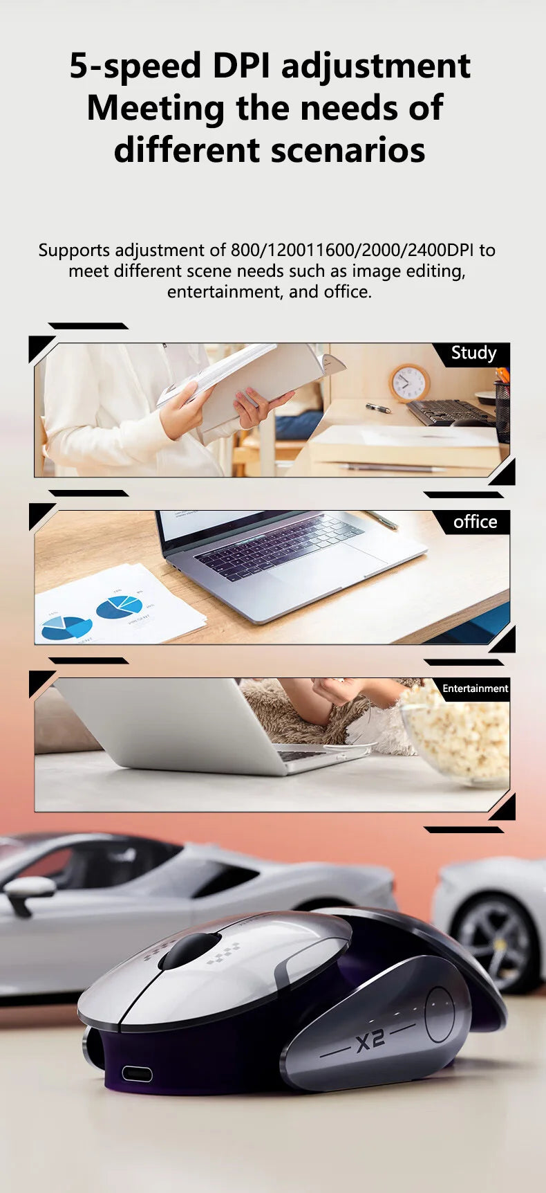 Inphic X2 Silent Bluetooth Mouse – Rechargeable Wireless Gaming & Offi – CongoBasinGroup.com