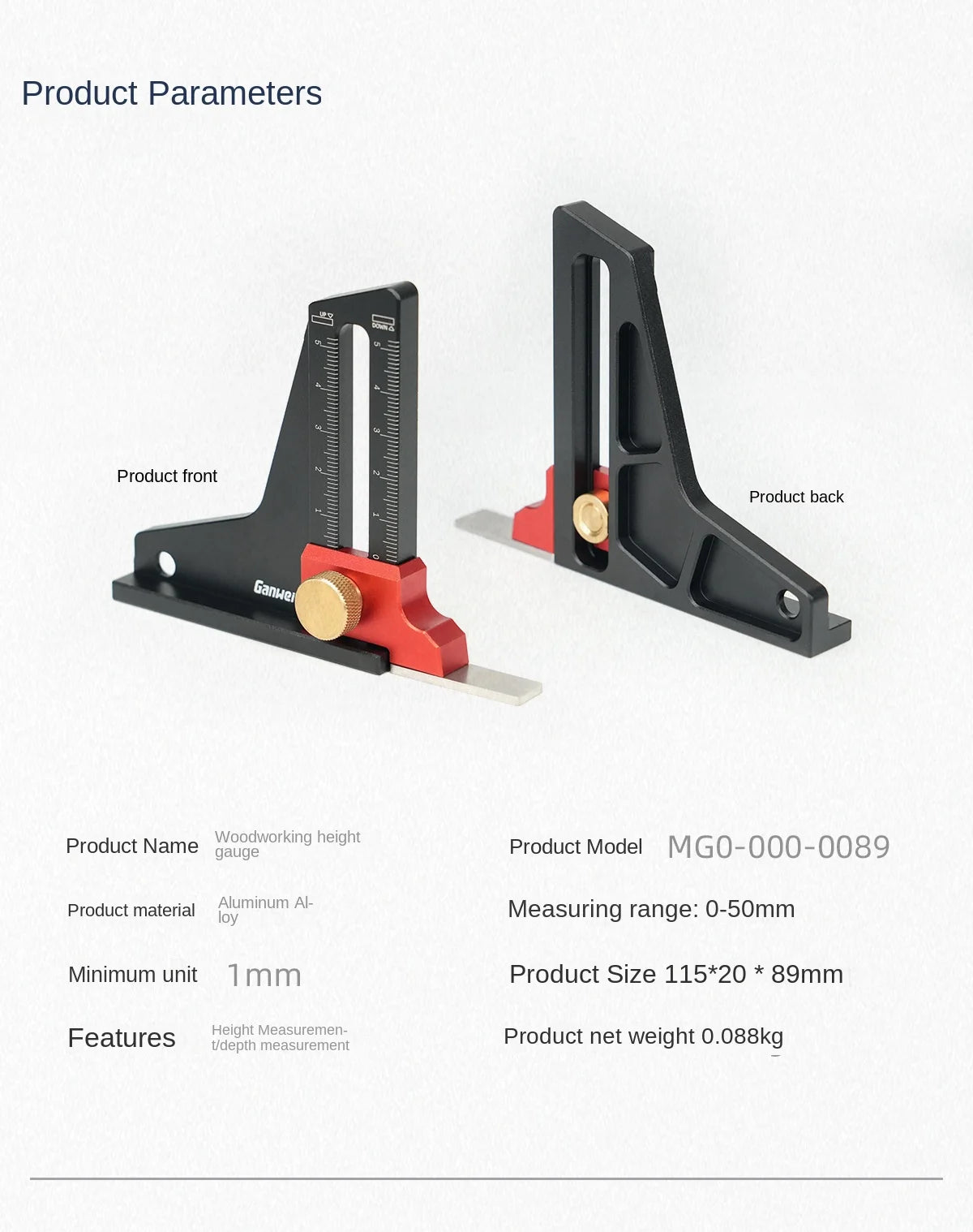 Aluminum Alloy Height Gauge Depth Tool - DIY Woodworking Essential for ...