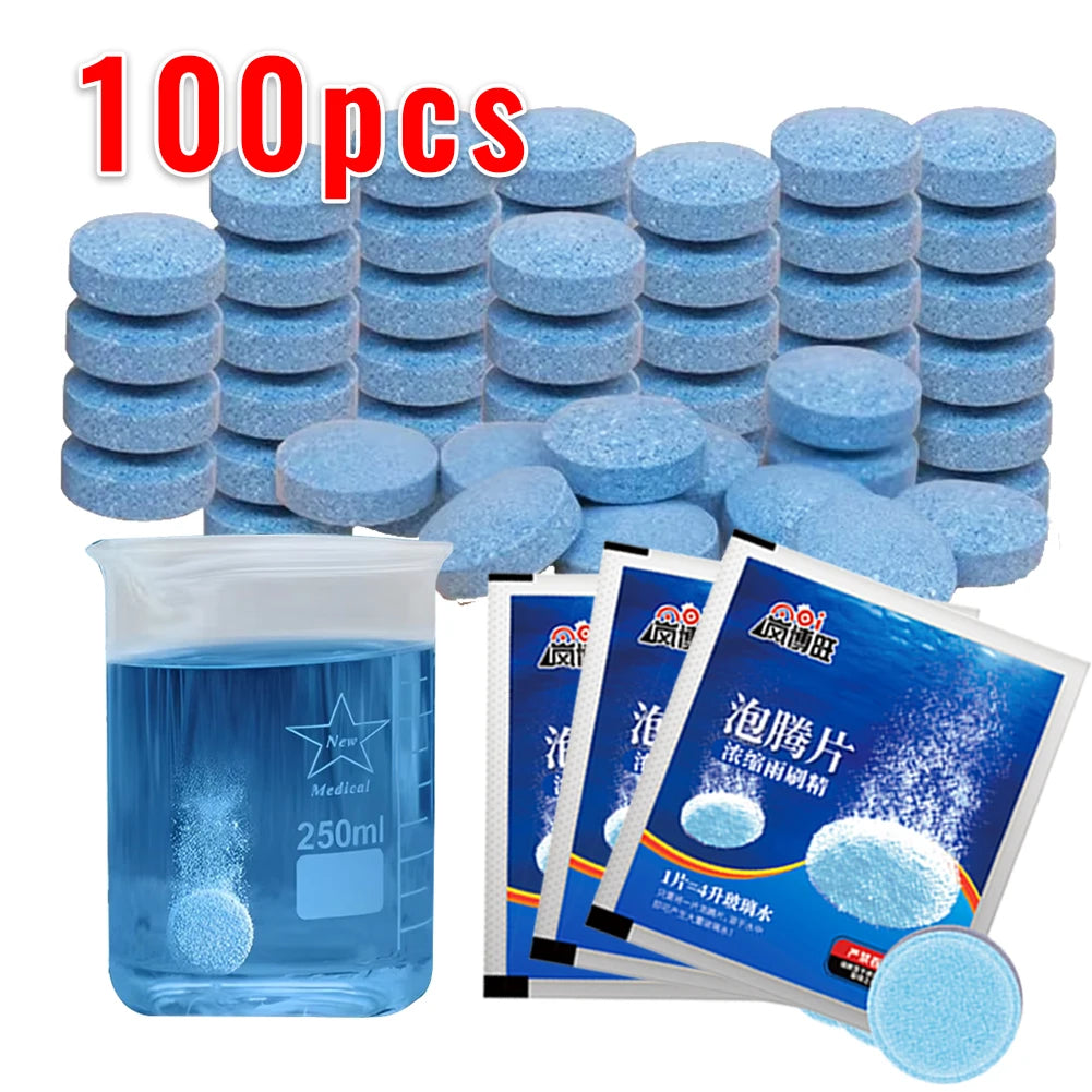 Auto Wiper Glass Cleaner | Effervescent Solid Tablets for Car Windscre ...