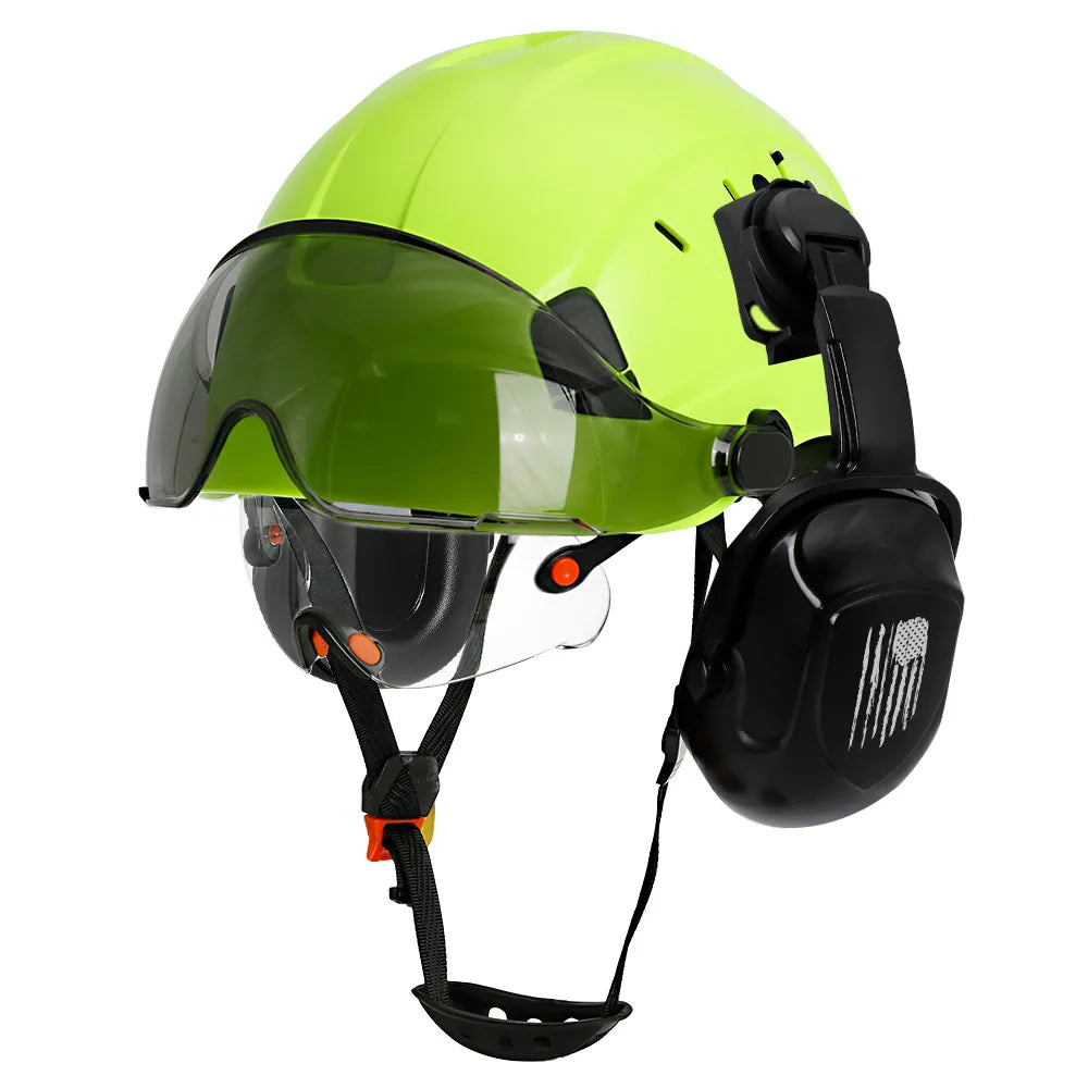 CE Certified Construction Safety Helmet with Built-In Visor, Goggles ...