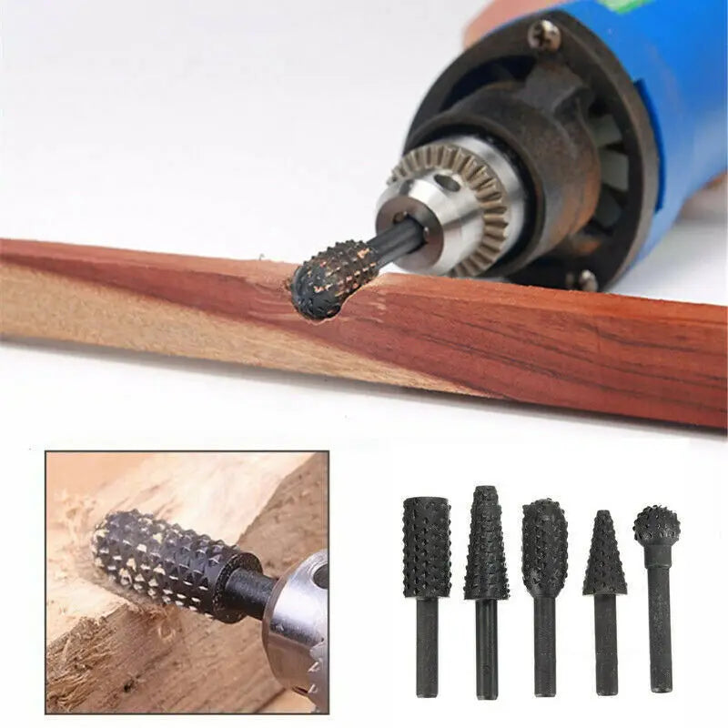 Woodworking Drill Bit Set - 1/4'' 5PCS Cutting Tools for Wood Carving ...