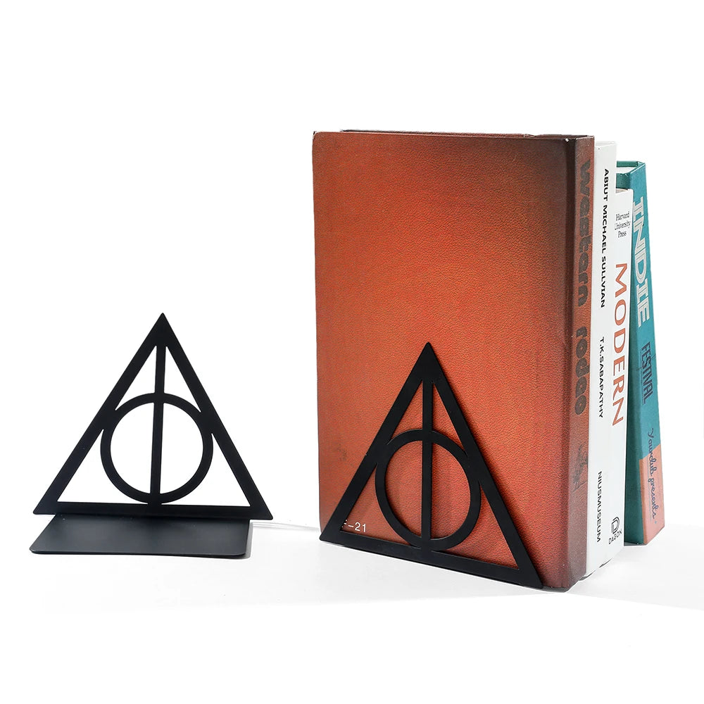 Triangle Metal Bookend – Heavy-Duty Iron Bookend for Desktop Organizat ...