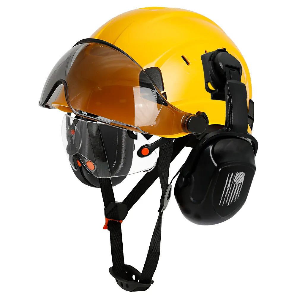 CE Certified Construction Safety Helmet with Built-In Visor, Goggles ...