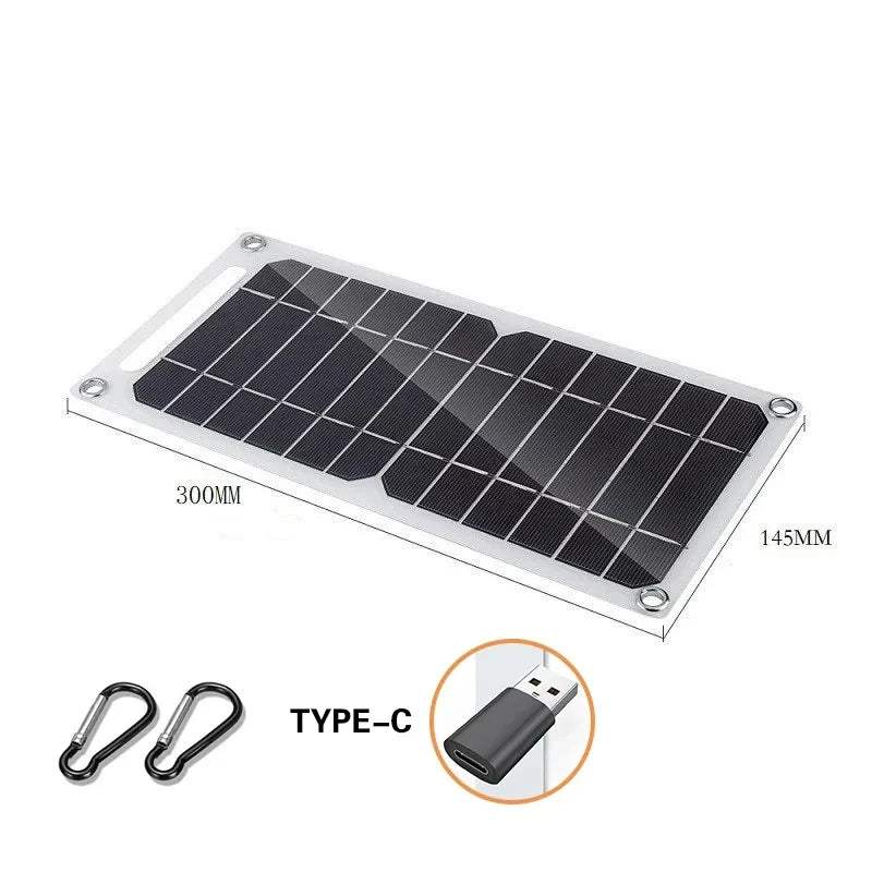 5V USB Type-C Solar Panel - Portable Flexible Charging Kit for Phones ...
