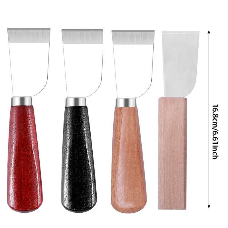 KRABALL Leather Cutting Knife: Edging Knife with Wooden Handle for Eas ...