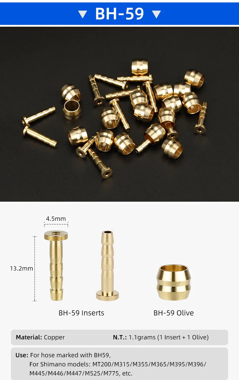 50pcs Bicycle Brake Olives & Inserts – Hydraulic Connector Replacement ...