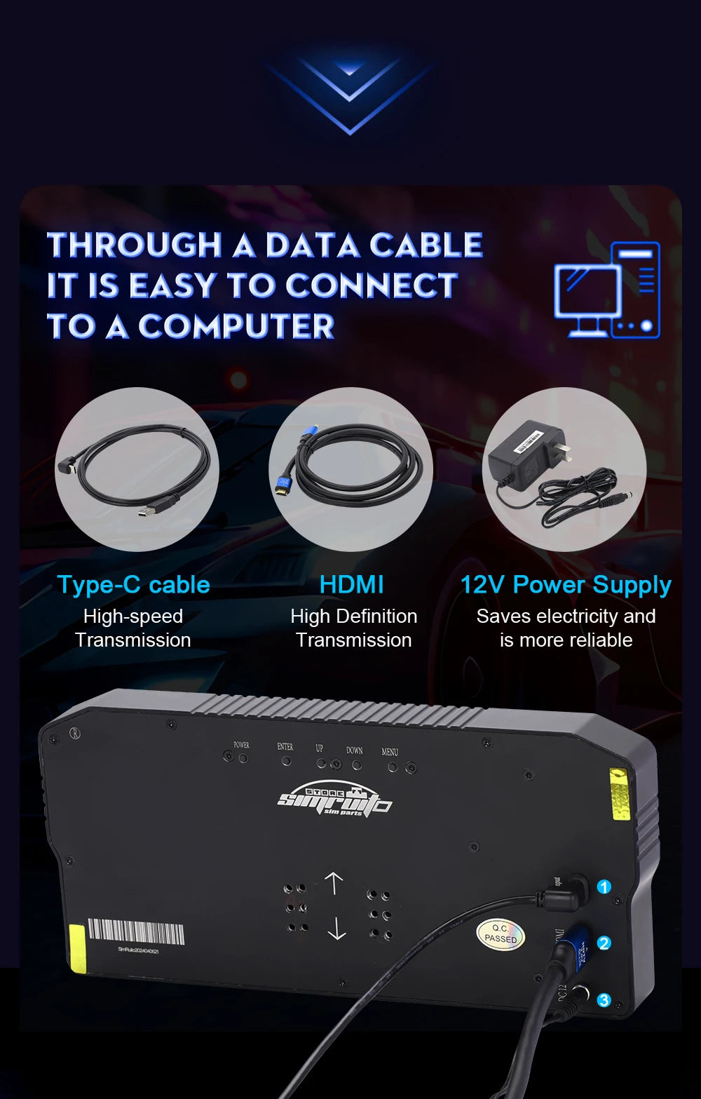 SimRuito 10.3-Inch Racing Dashboard - Sim Racing Steering Wheel Displa – CongoBasinGroup.com
