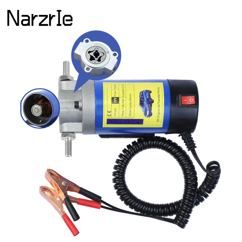 Portable Oil Transfer Pump 1-4L/min | 12V Electric Fluid Extractor & S ...