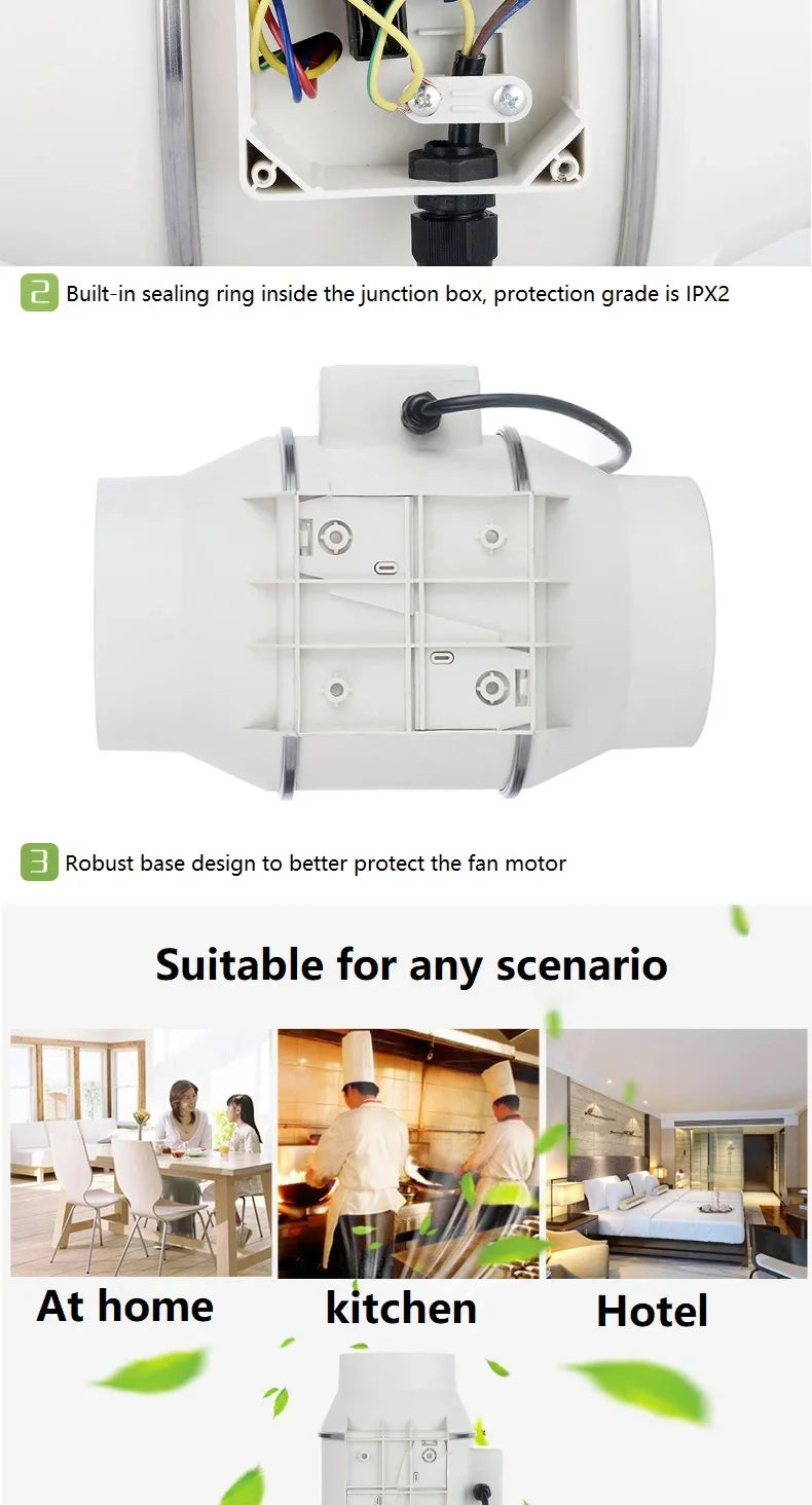 Silent Inline Exhaust Fan | 4/5/6 Inch Bathroom, Kitchen, Toilet Venti ...