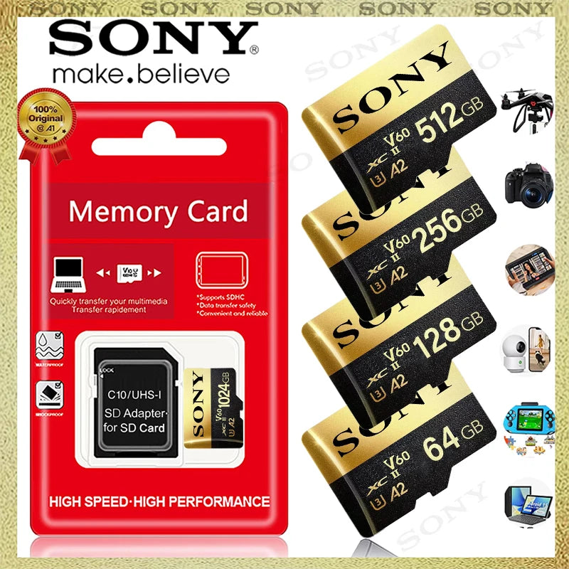 Sony Ultra Micro SD Card – 128GB/256GB/512GB/1TB A2 U3 V30 TF Memory C ...