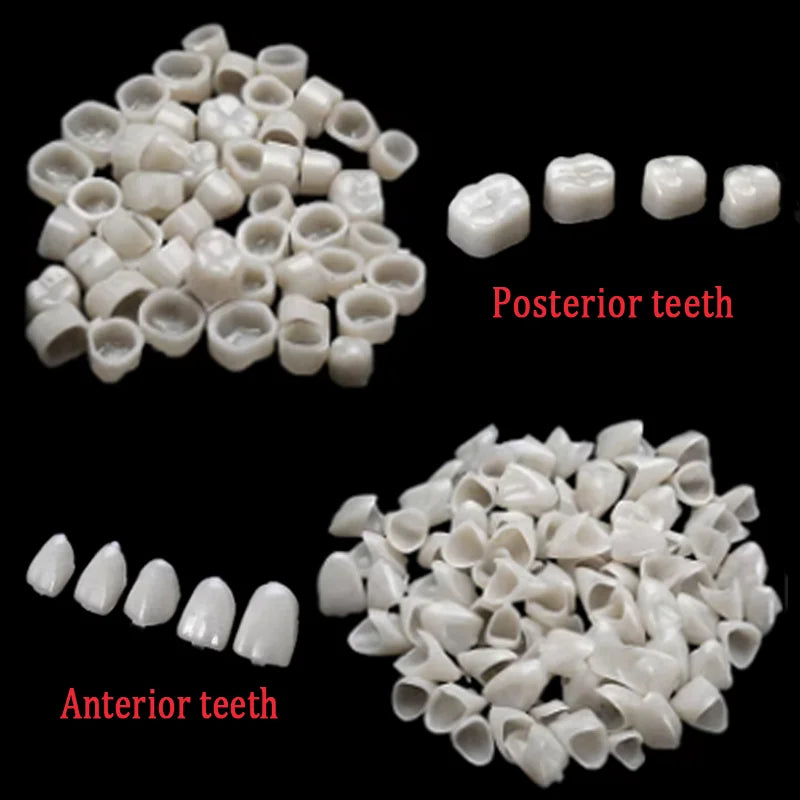 50/100pcs Dental Temporary Crown Resin Veneers – Porcelain Teeth Mater ...