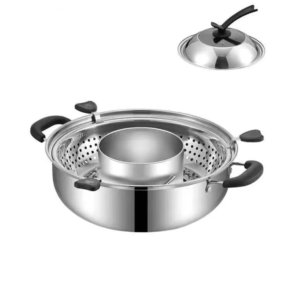 Stainless Steel Rotating Lift Hot Pot - Dual-Sided Mandarin Duck Shabu ...