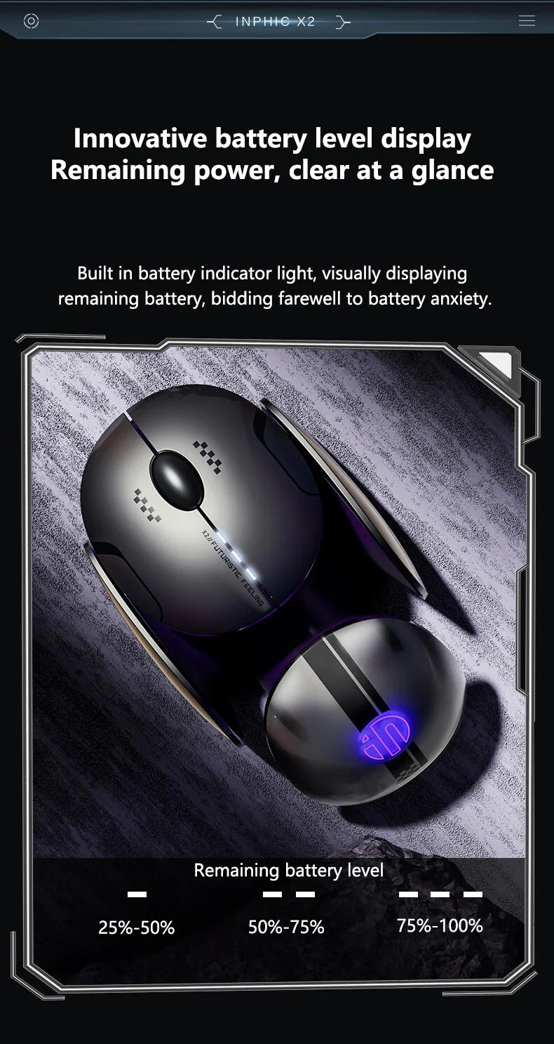 Inphic X2 Silent Bluetooth Mouse – Rechargeable Wireless Gaming & Offi – CongoBasinGroup.com