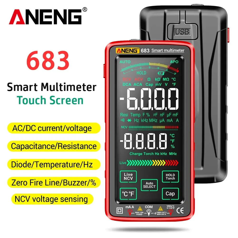 ANENG 683 Professional Multimeter - 6000 Counts, AC/DC Voltage Test, C ...