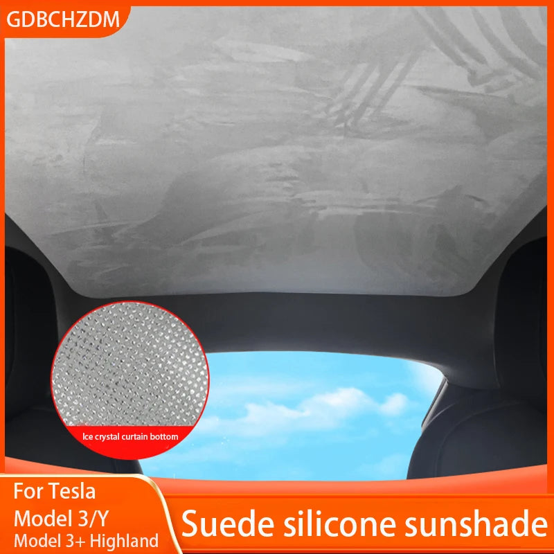 Electrostatic Sunshade for Tesla Model 3 & Y – Ice Cloth Sunroof Front ...