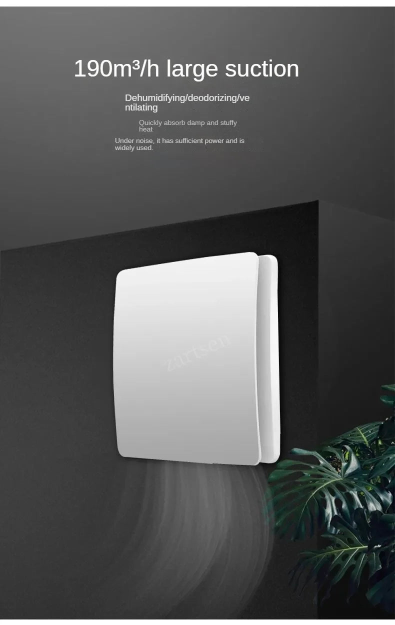 4 Inch High-Speed Exhaust Fan - Wall/Window Ventilator for Toilet, Kit ...