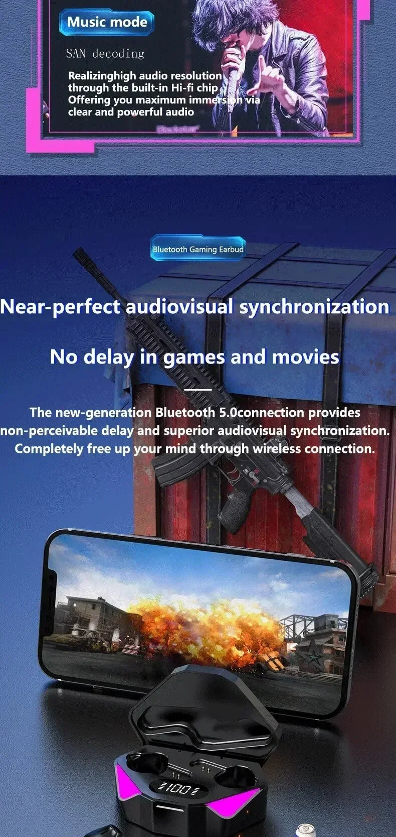 X15 TWS Wireless Bluetooth Earphones – 65ms Low Latency Gaming Earbuds ...